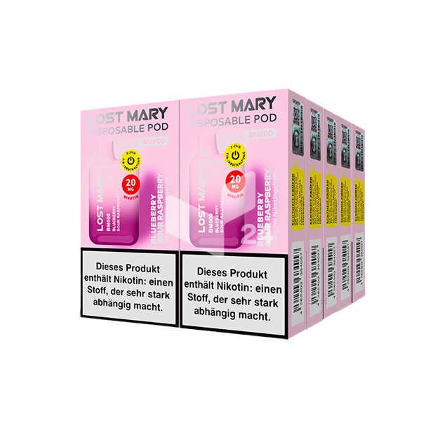 Lost Mary BM600 Blueberry Sour Raspberry 20mg - Vapebox24 - Großhande